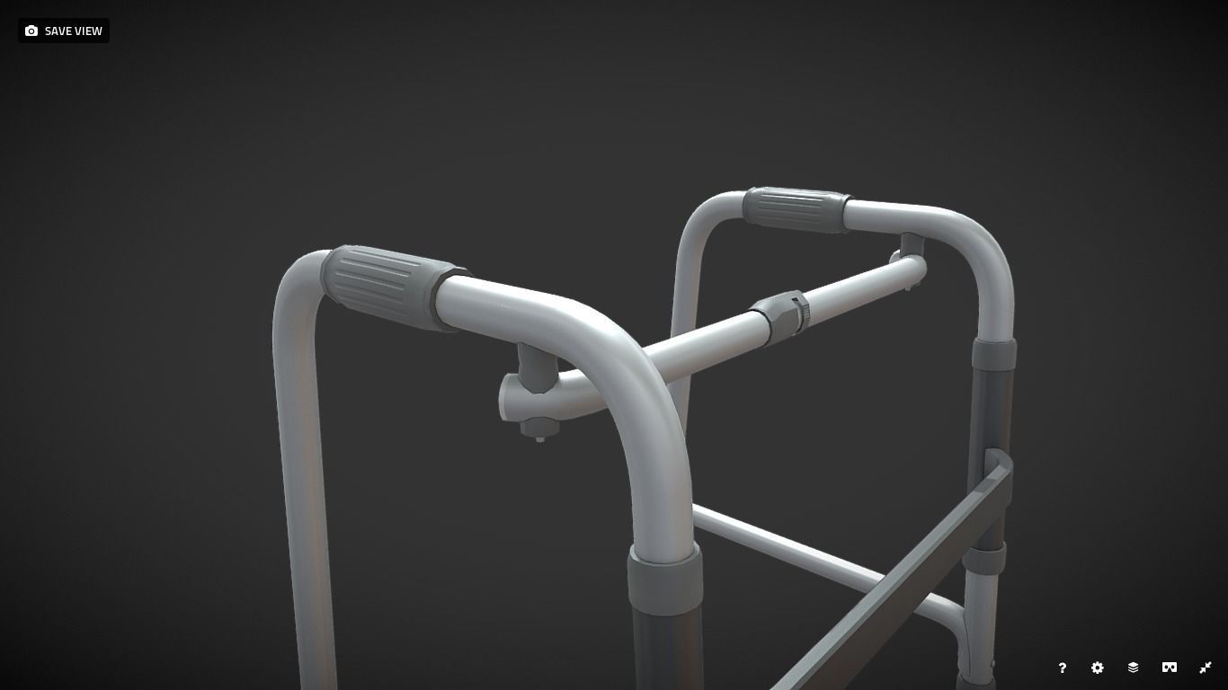 3D model Four legs walker aids black VR / AR / low-poly | CGTrader