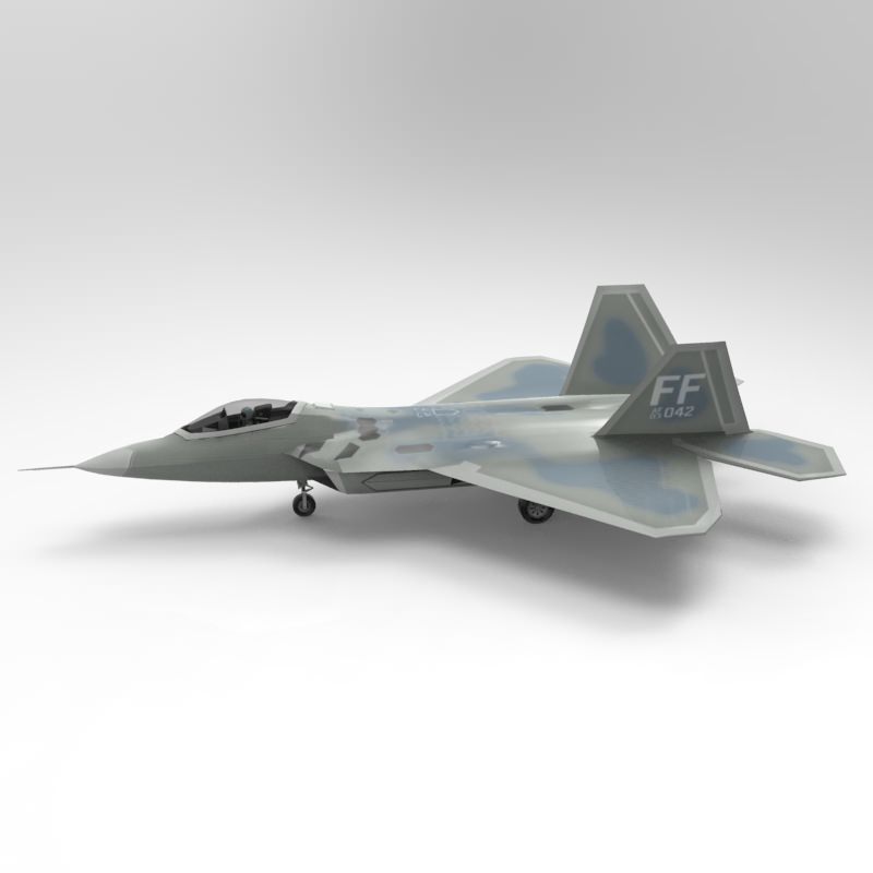 F-22 Raptor Aircraft 3D Model Game ready .obj - CGTrader.com
