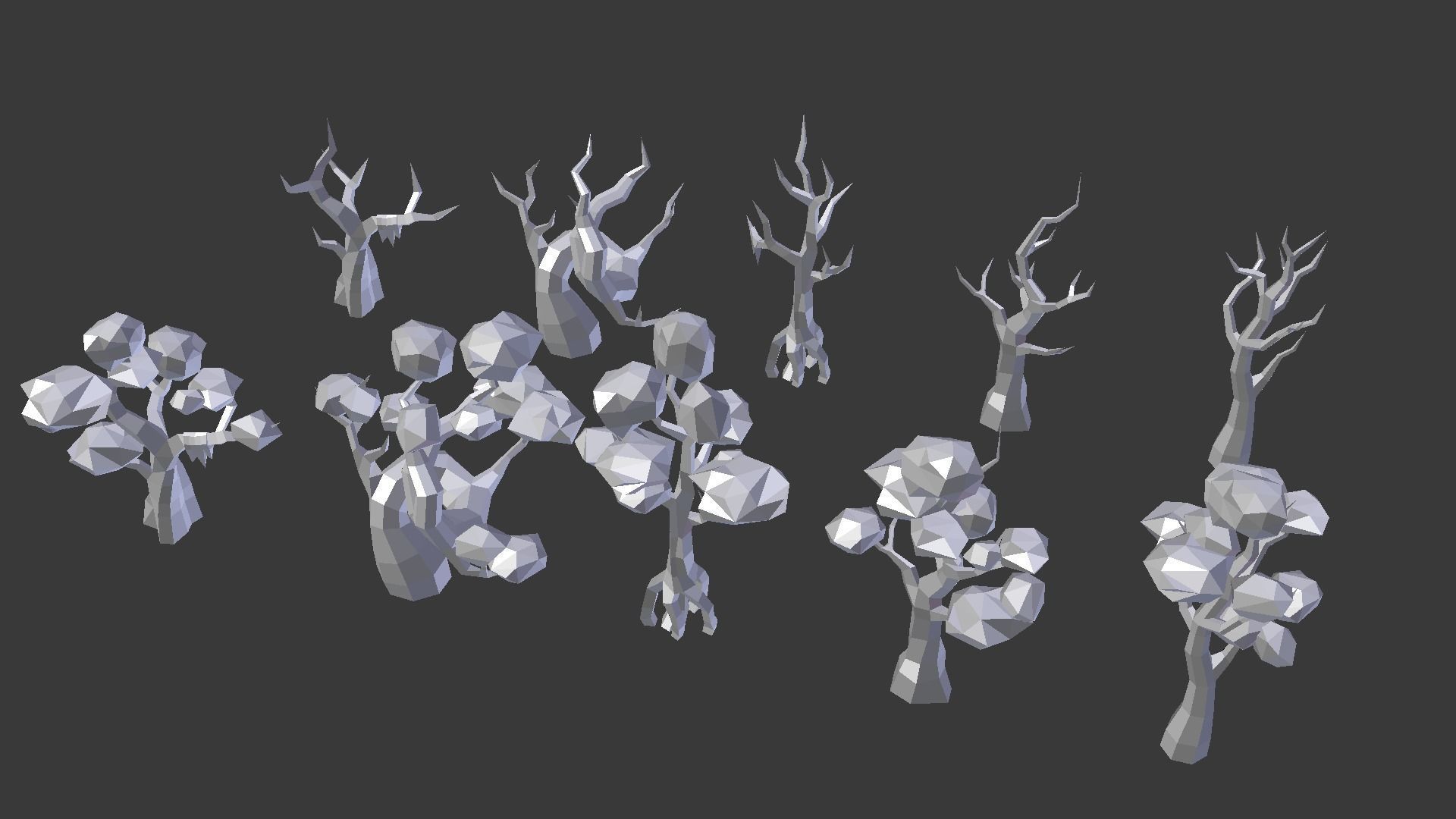 3D model Swamp Assets - Trees Pack Low-Poly Marsh VR / AR / low-poly ...