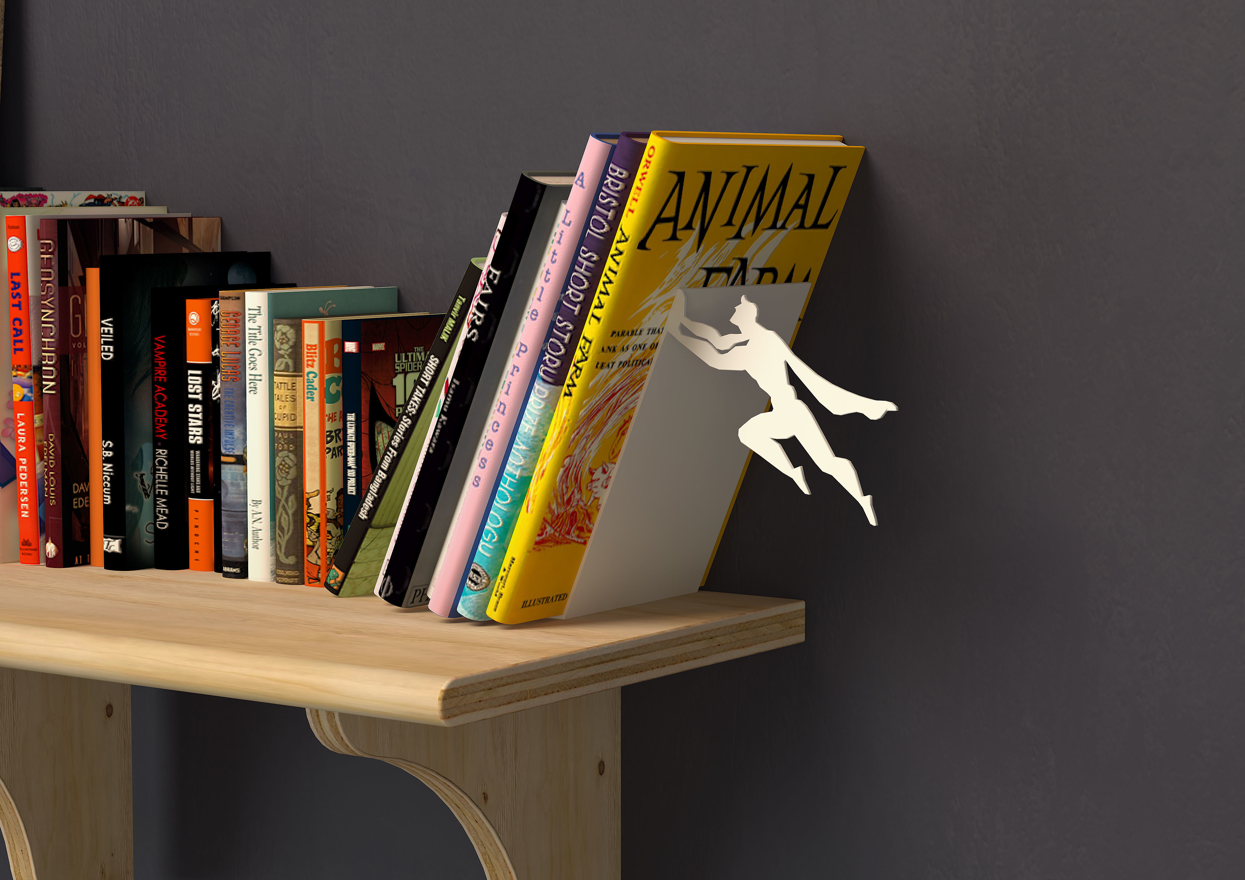 Book shelf books and book end 3D model | CGTrader