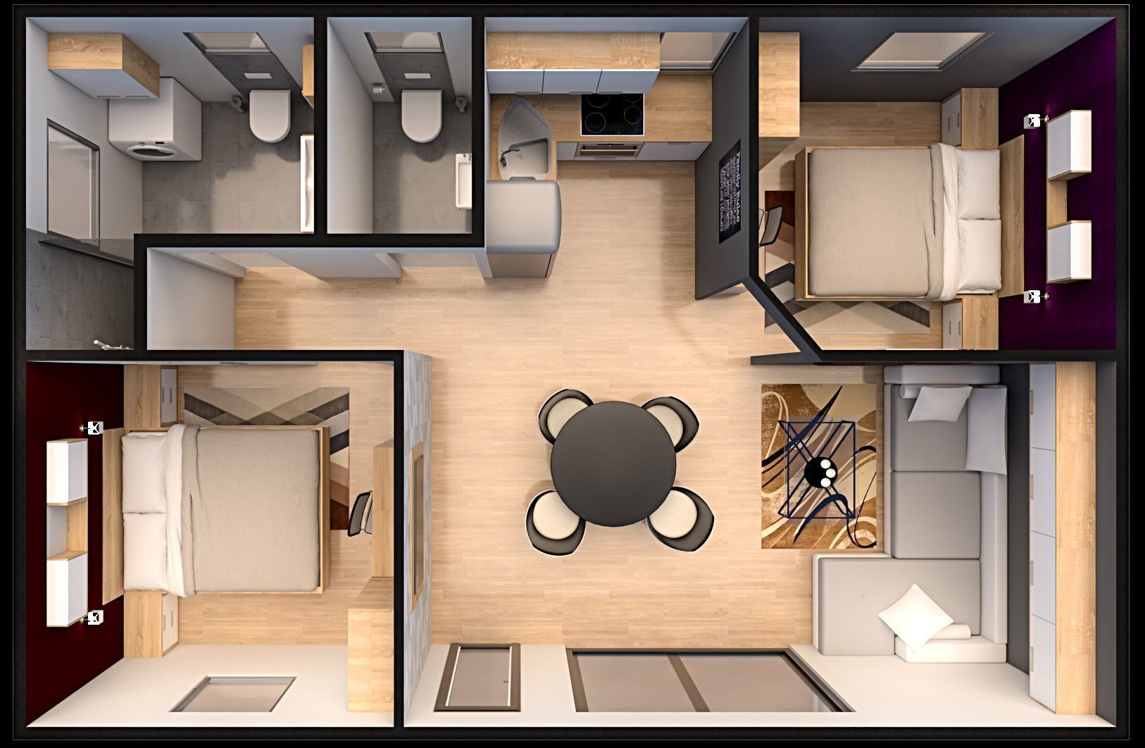 3D model mobile home vacation house 48m2 VR / AR / low-poly | CGTrader