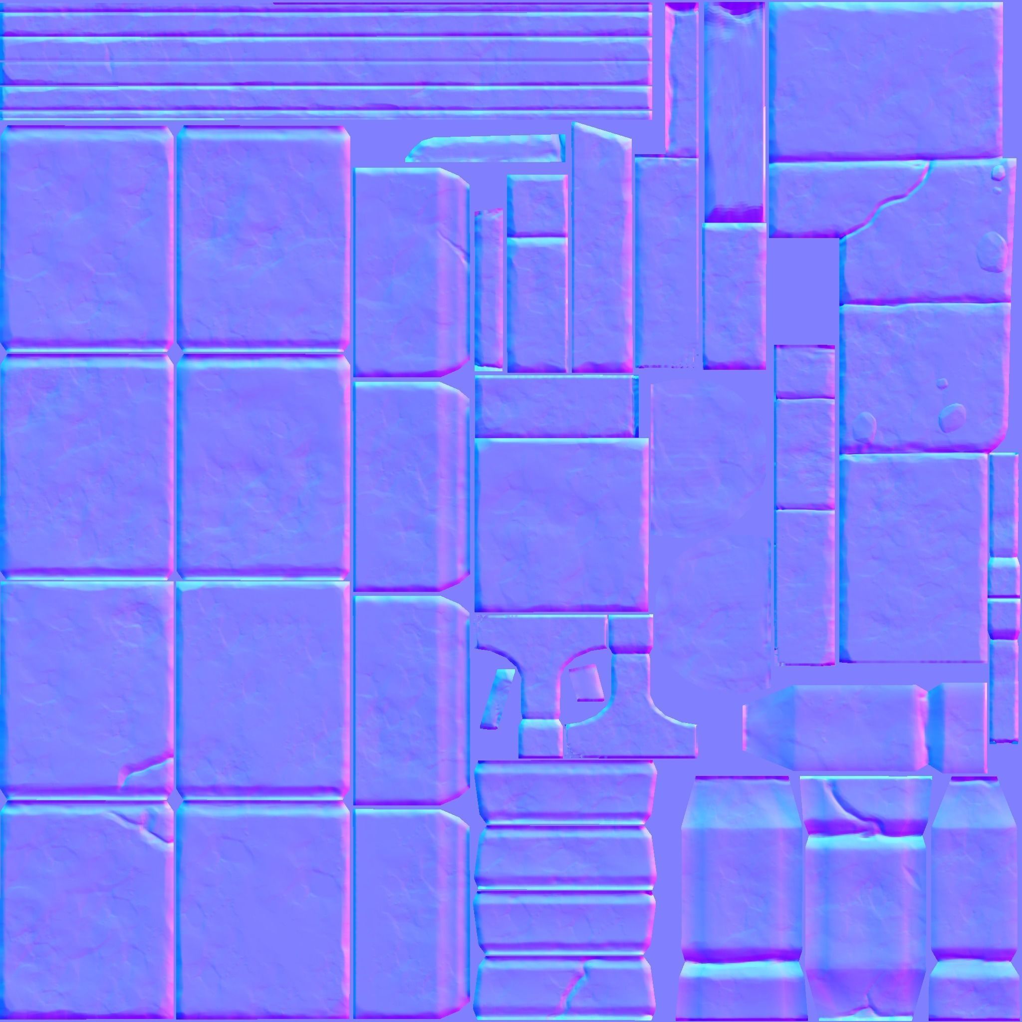 3D model Stone Fence with Columns VR / AR / low-poly | CGTrader