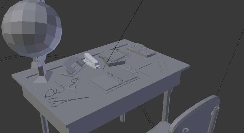 3D model school desk set VR / AR / low-poly | CGTrader