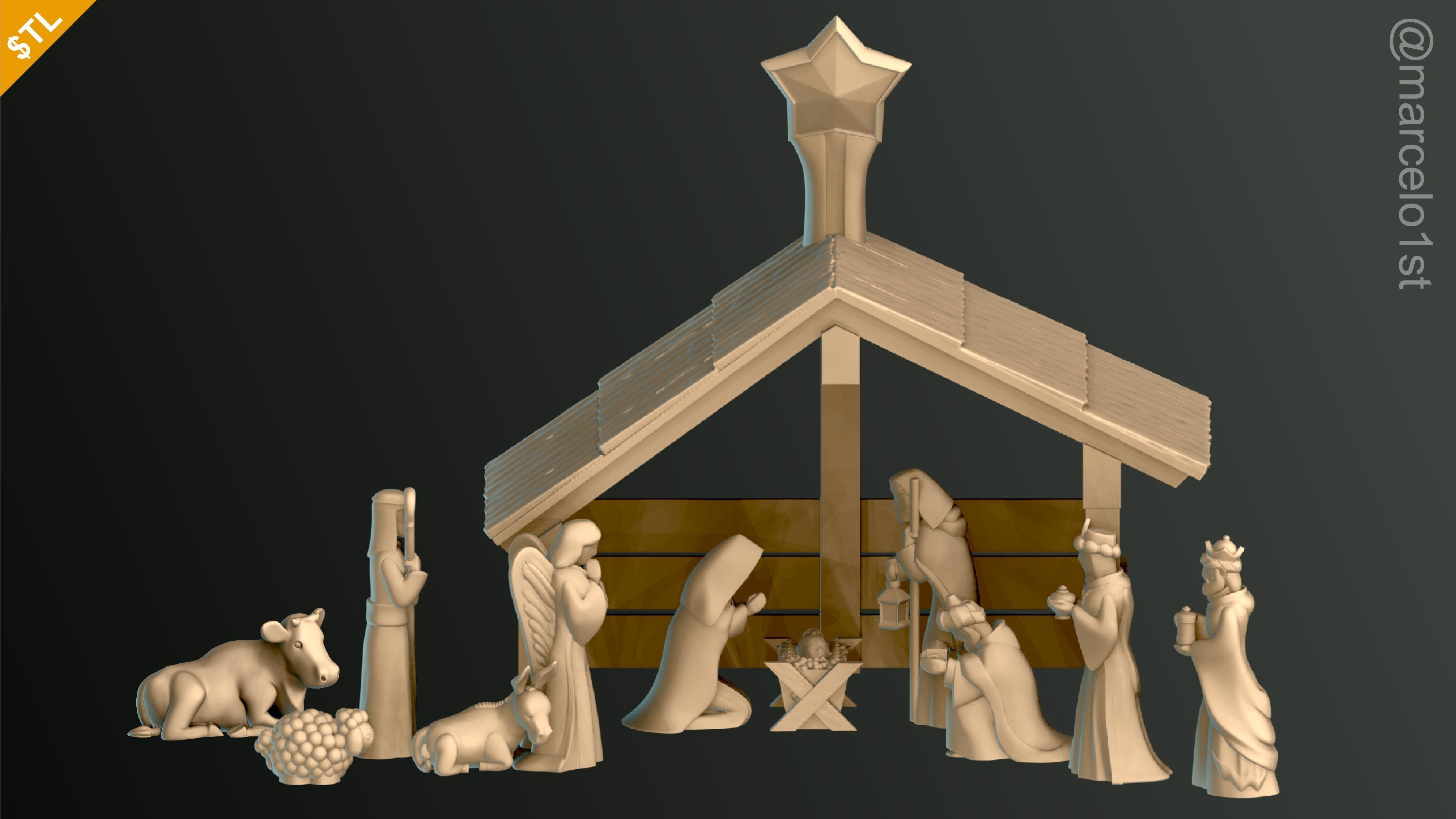 Birth of Jesus or Manger Scene or Presepio or Christmas Crib 3D model ...