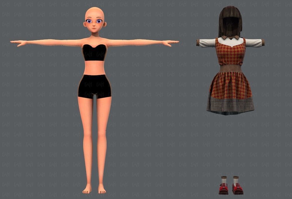 3D model Base WomanV06 Clothing V01 VR / AR / low-poly | CGTrader