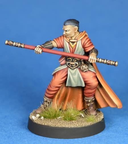 The monk figurine of man holding sword 3D model 3D printable | CGTrader