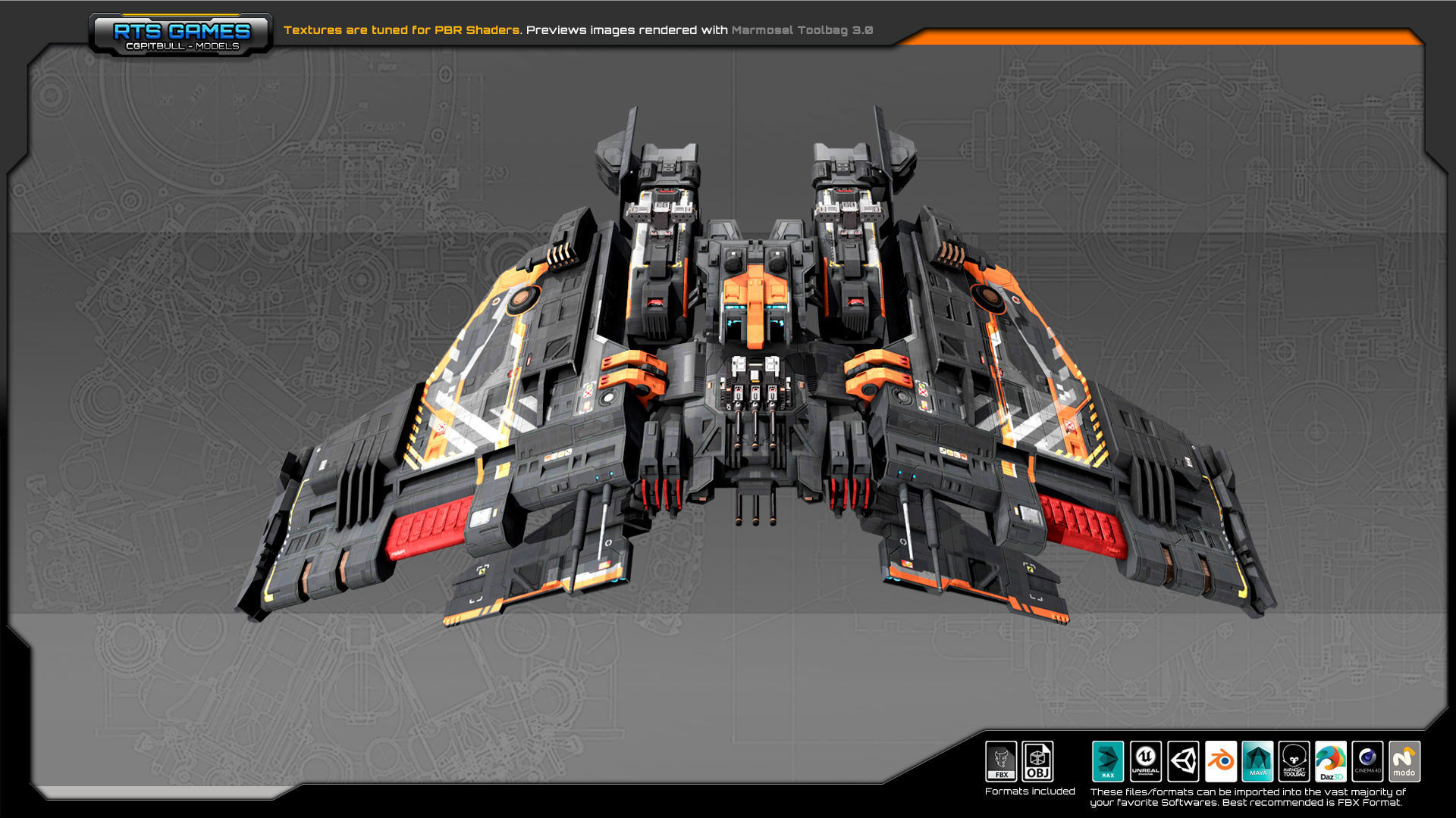 3D model FEDERATION Frigate GX8 VR / AR / low-poly | CGTrader