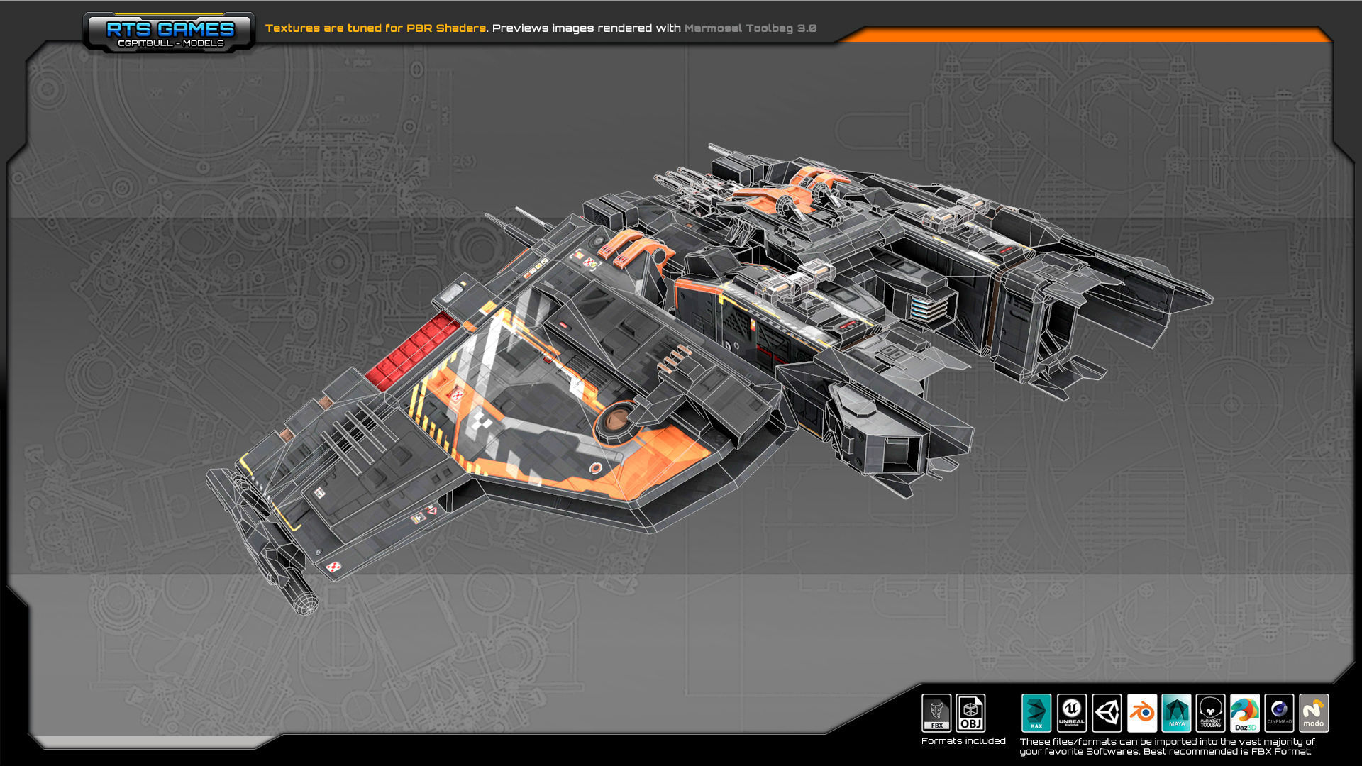 3D model FEDERATION Frigate GX8 VR / AR / low-poly | CGTrader