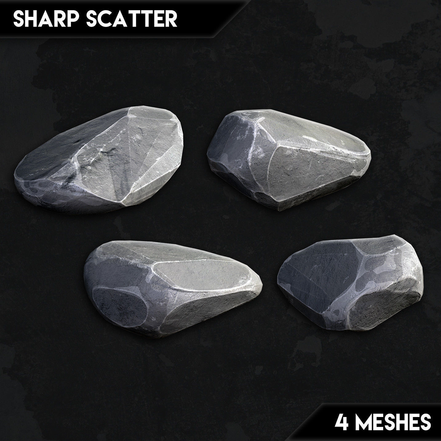 3D model Stylized Rock Asset Pack by J Roscinas VR / AR / low-poly ...