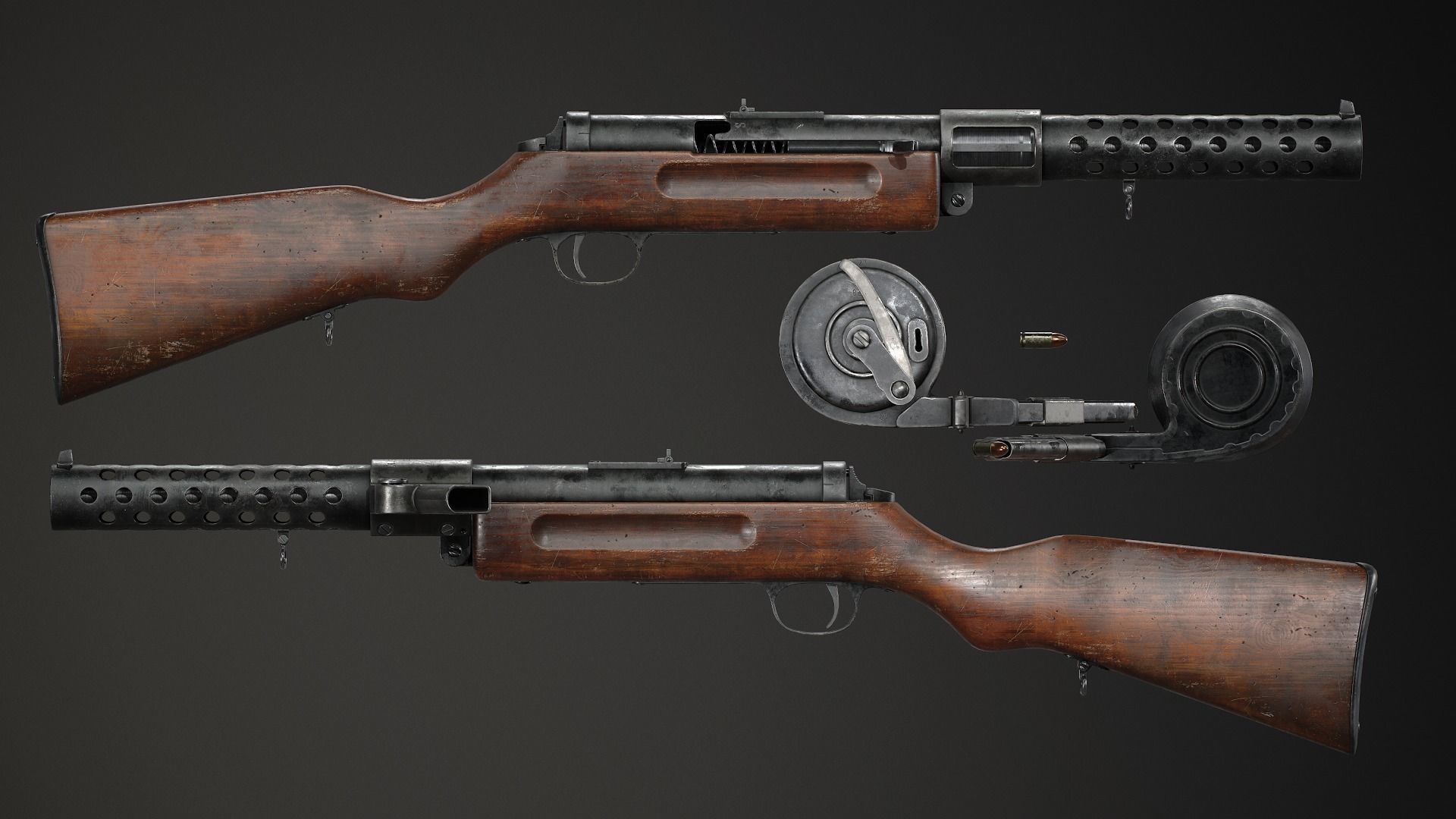 3D model PBR German Schmeissers MP 18 I VR / AR / low-poly | CGTrader