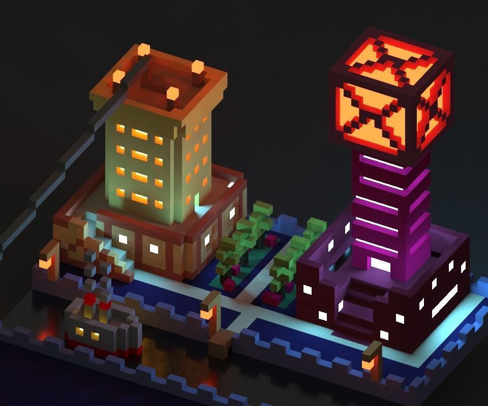 3D model Neon City VR / AR / low-poly | CGTrader