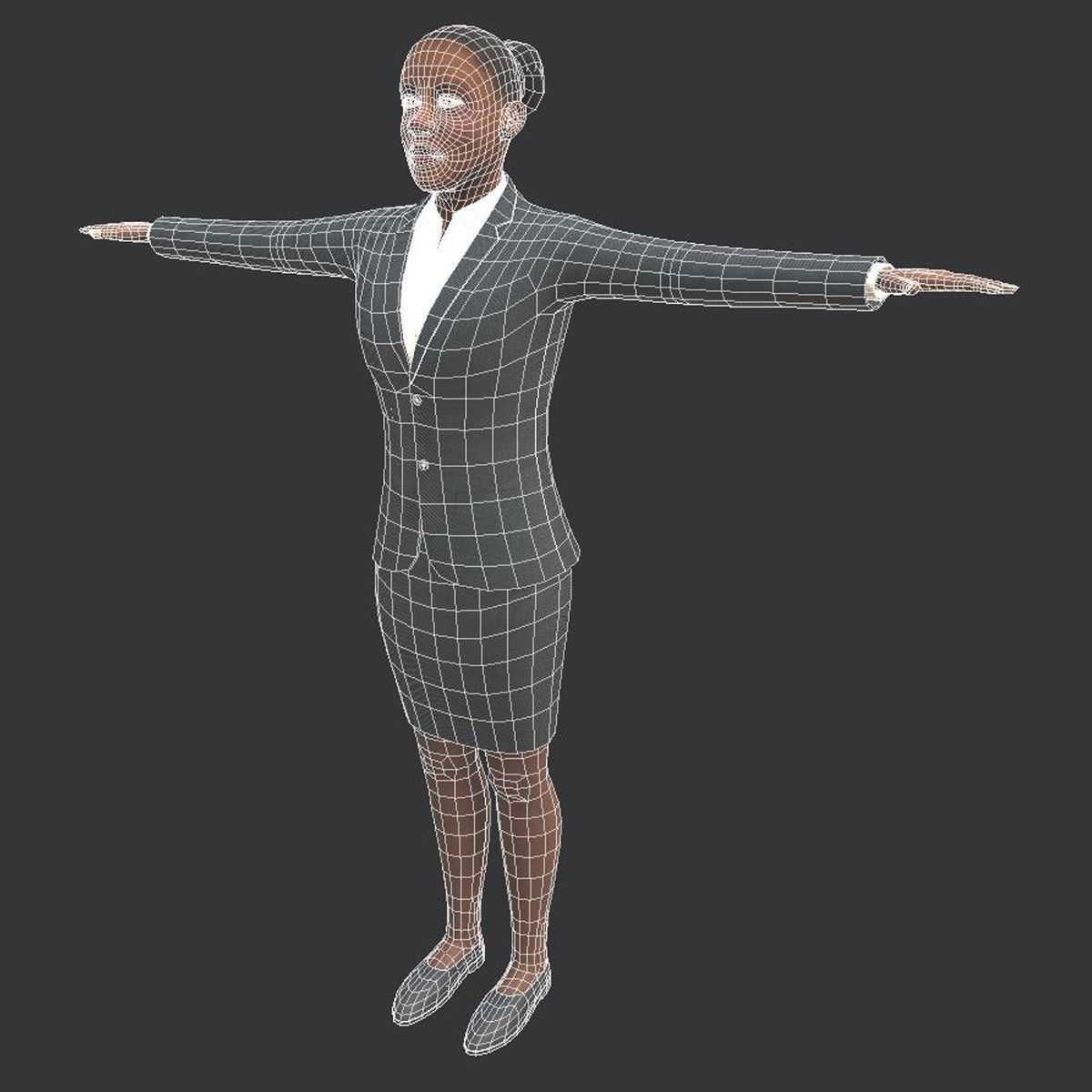 3D model 5-in-1 Low Poly Rigged Female Character - Maya Rig VR / AR ...