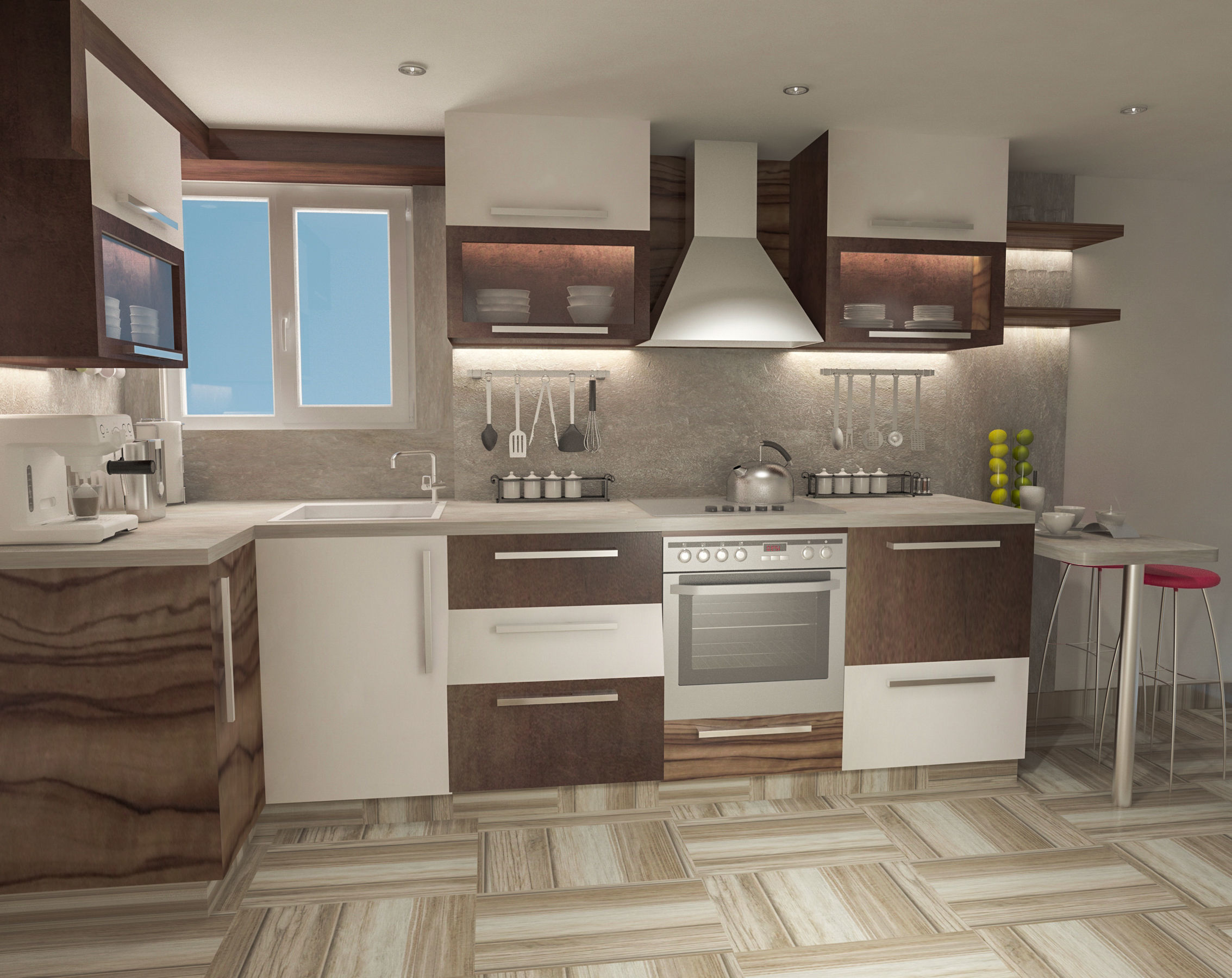 small modern kitchenette 3D model | CGTrader