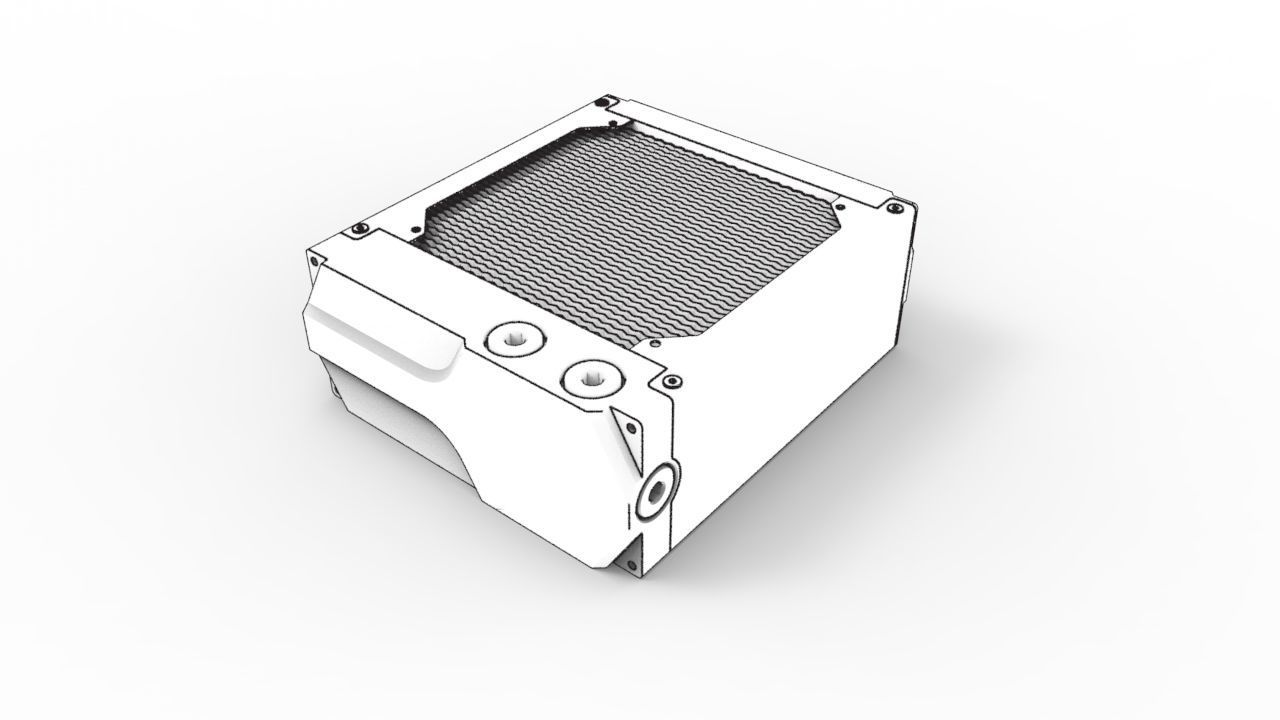 Aquacomputer Airplex Modularity 120mm Radiator 3D model | CGTrader