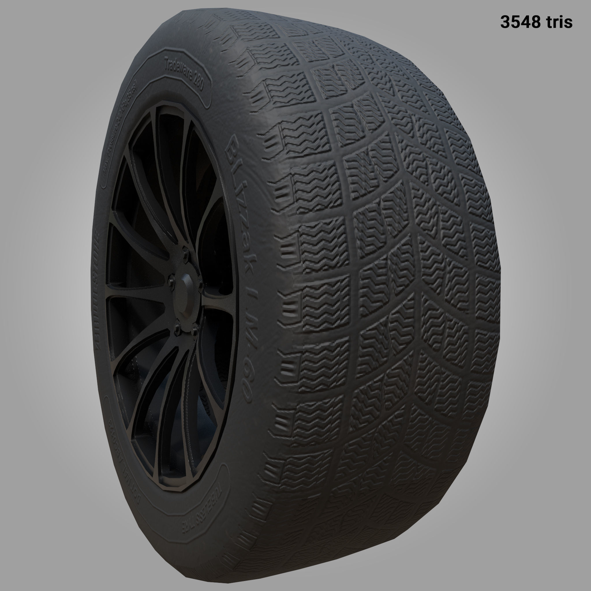 3D model Pack of Tyres and Alloys - 6 Alloy Wheels and 5 Tyre Textures ...