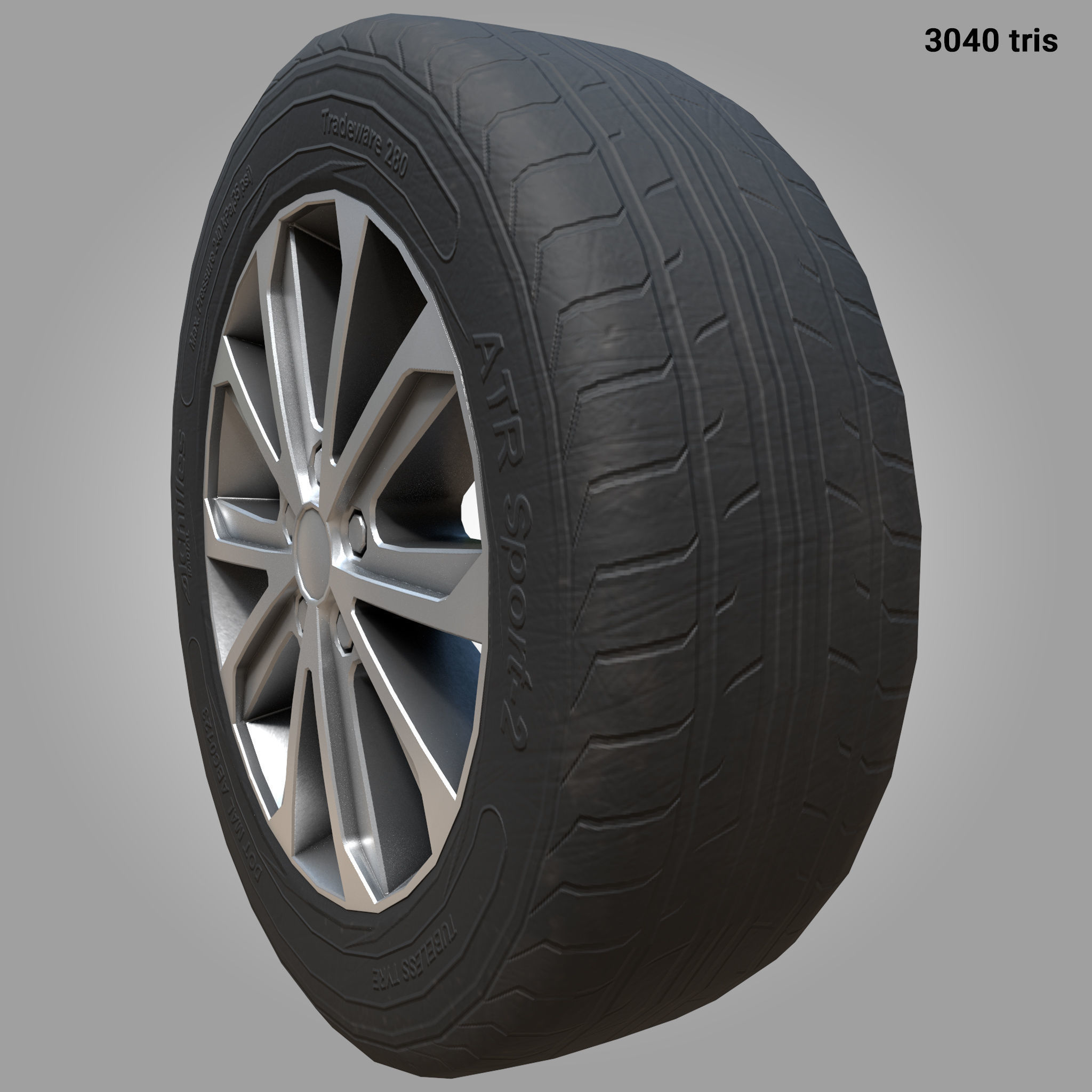 3D model Pack of Tyres and Alloys - 6 Alloy Wheels and 5 Tyre Textures ...