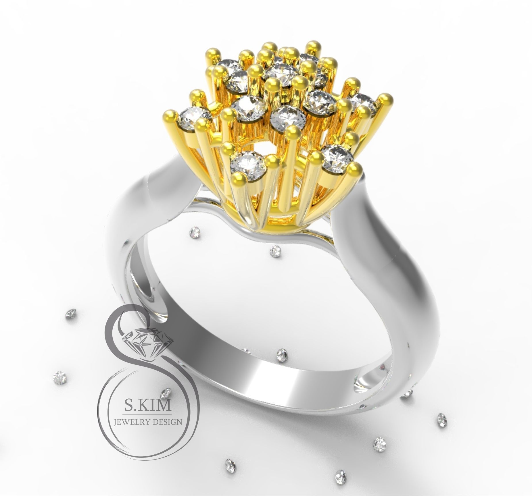 Ring with removable head 3D model 3D printable | CGTrader