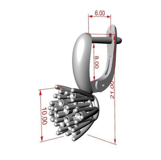 Earrings with removable head 3D model 3D printable | CGTrader