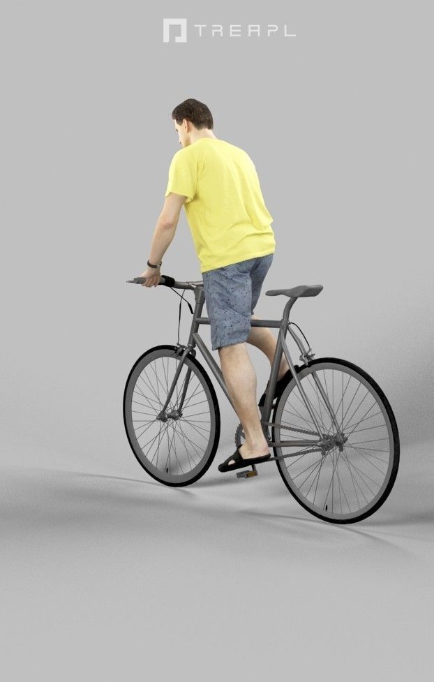 Romance A Casual Man Riding A Bike 3D model | CGTrader