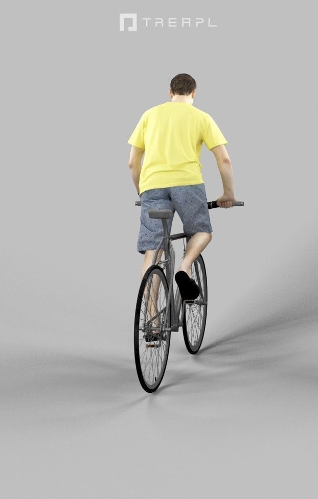 Romance A Casual Man Riding A Bike 3D model | CGTrader