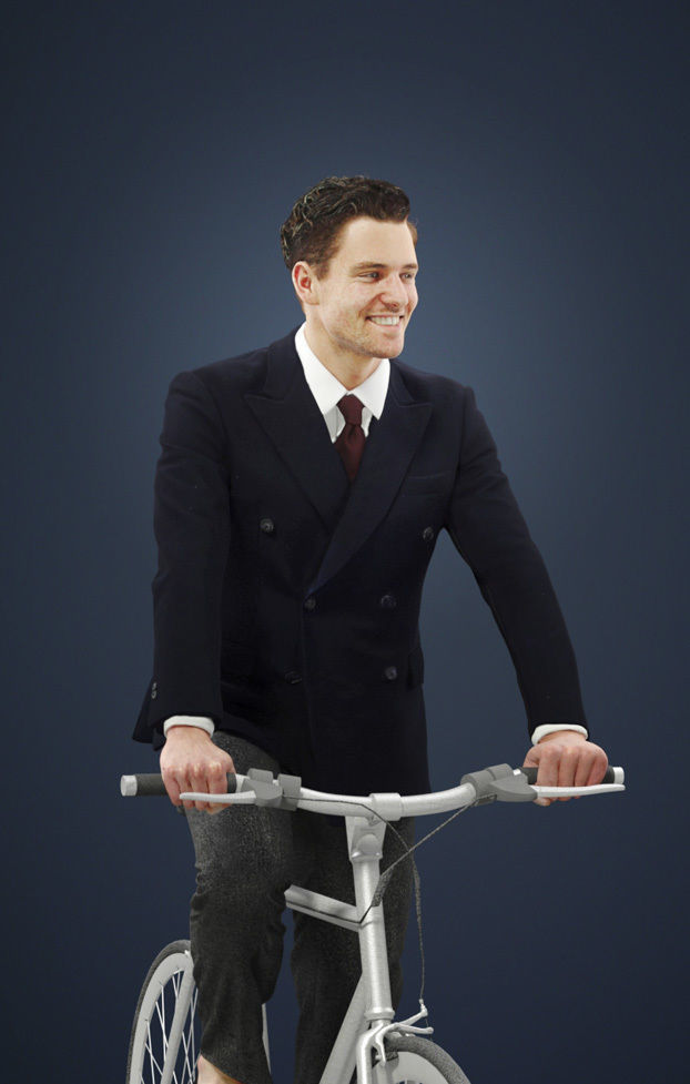 Virtue an Elegant Man Riding A Bicycle Suit 3D model | CGTrader