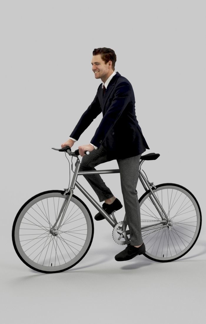Virtue an Elegant Man Riding A Bicycle Suit 3D model | CGTrader