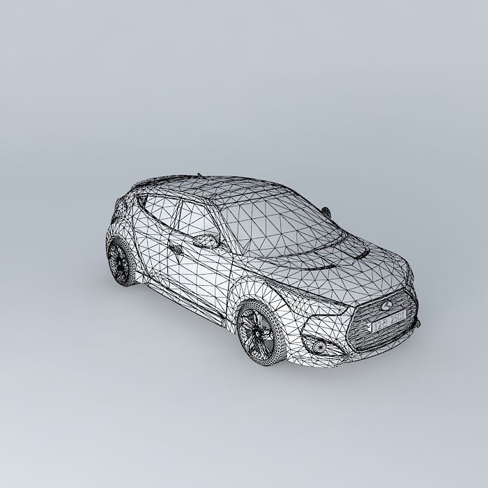 Hyundai Veloster Turbo with 3 0 K emblem free 3D model | CGTrader