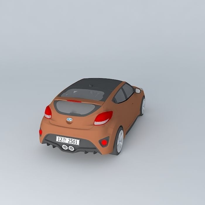 Hyundai Veloster Turbo with 3 0 K emblem free 3D model | CGTrader