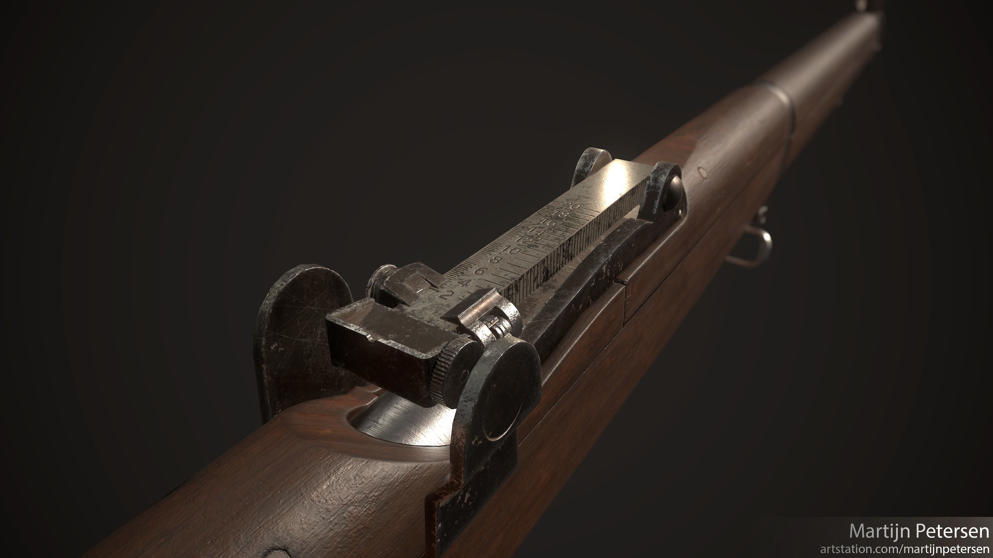 3D model Lee Enfield SMLE mk3 no1 Scope attachment VR / AR / low-poly ...