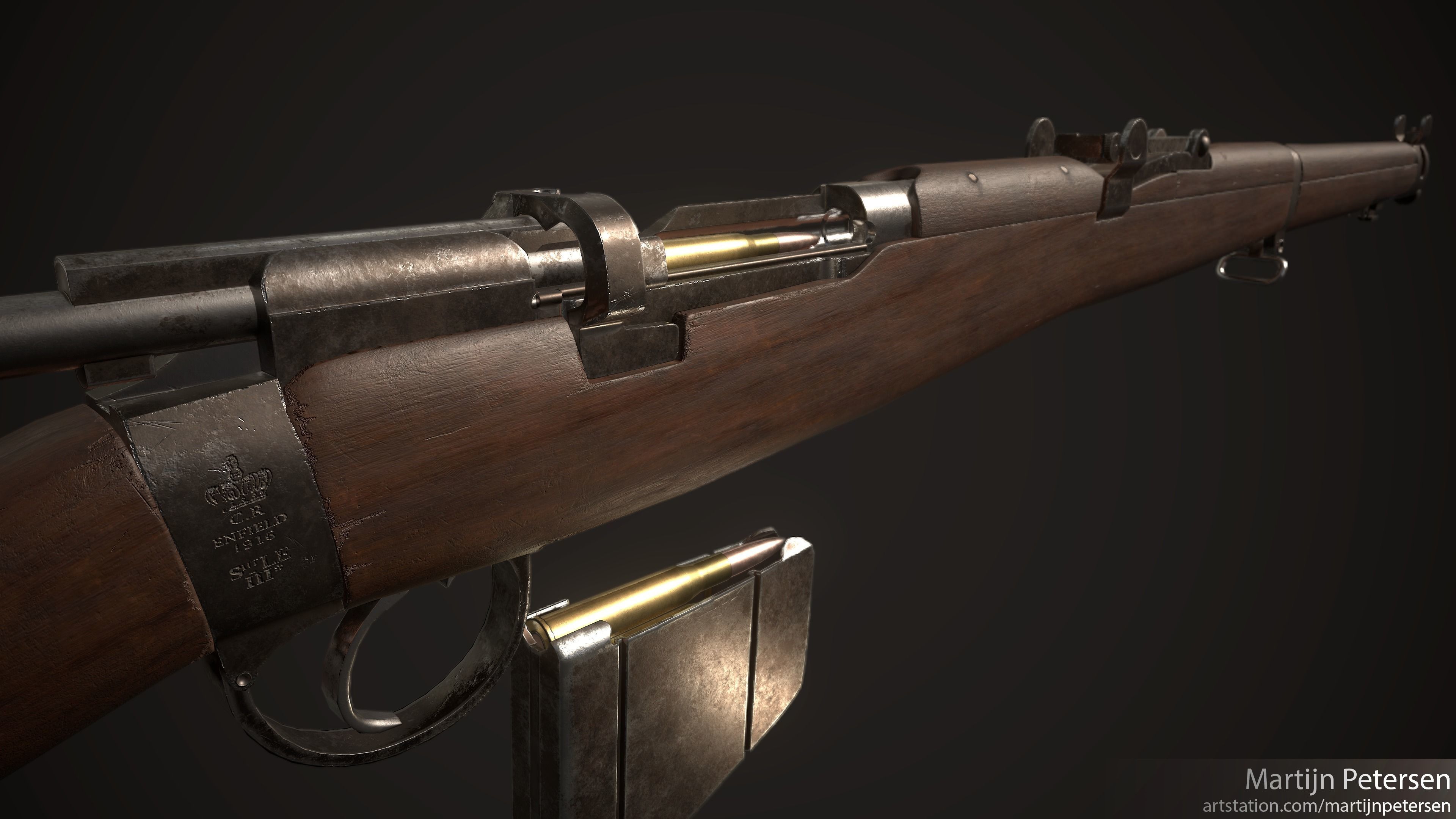 3D model Lee Enfield SMLE mk3 no1 Scope attachment VR / AR / low-poly ...