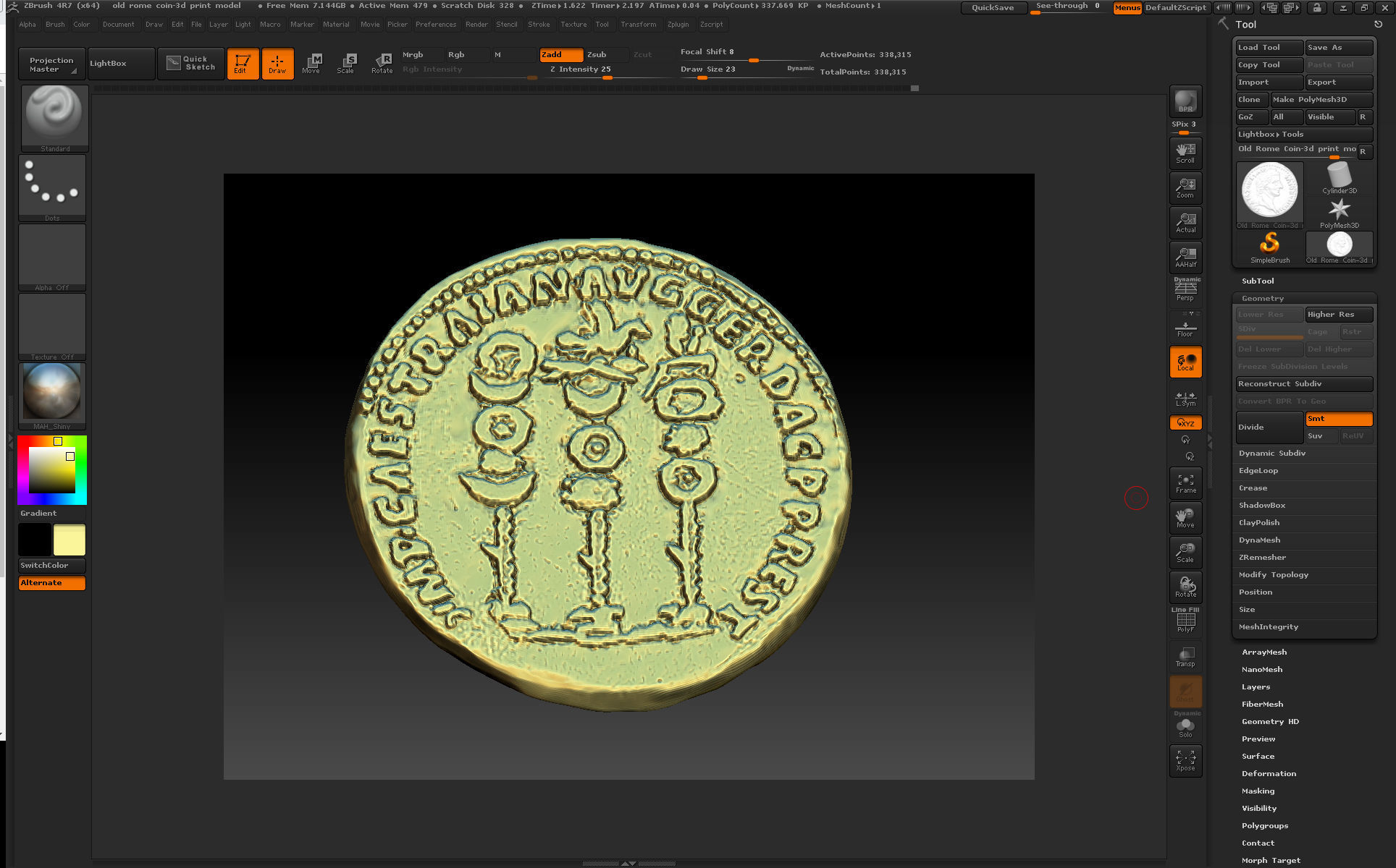 Old Rome Coin-3d print model one mesh 3D model 3D printable | CGTrader