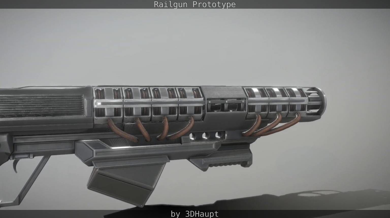 Railgun Prototype free VR / AR / low-poly 3D model | CGTrader