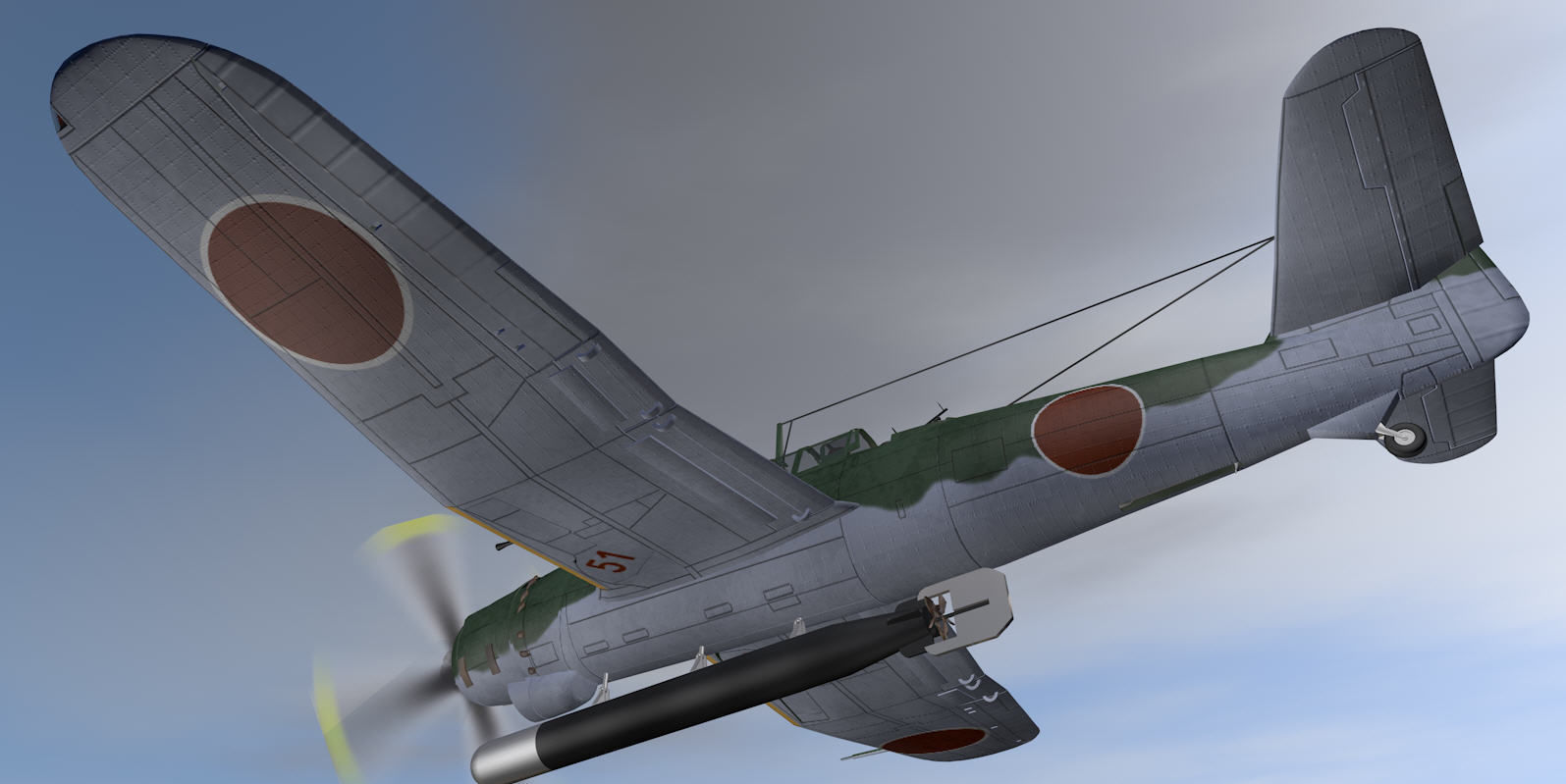 Aichi B7A2 Rjusei - aka Grace 3D model | CGTrader