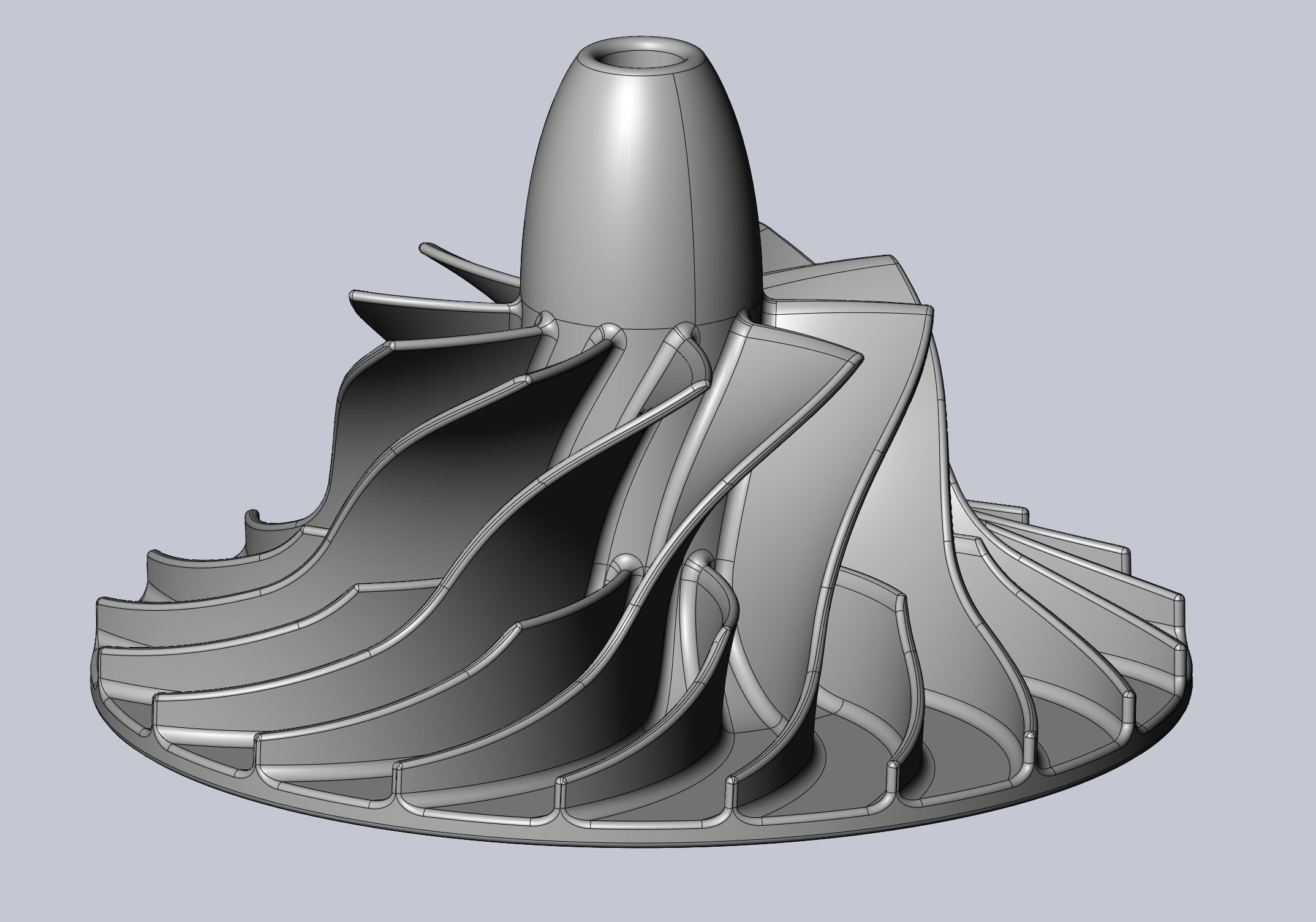 Printable Radial Pump Turbopump Impeller Model 3D model 3D printable ...