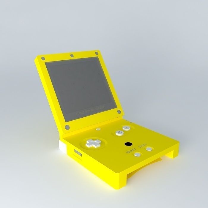 Game Boy Advance SP Gold edition free 3D model | CGTrader