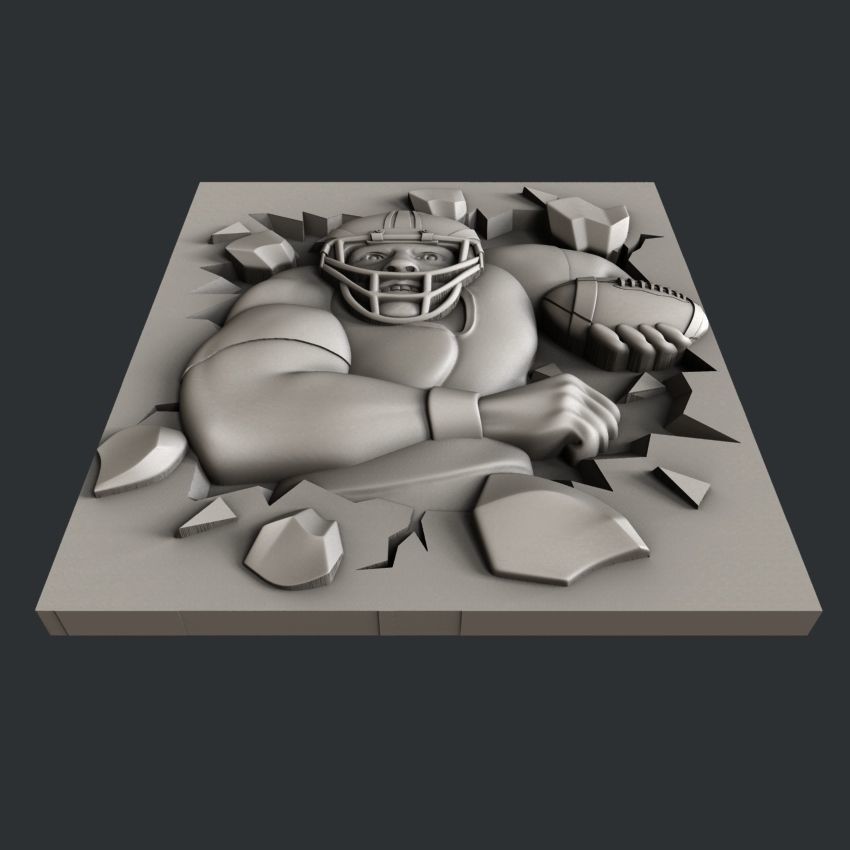 3d STL models for CNC or 3d printer american football 3D model 3D ...