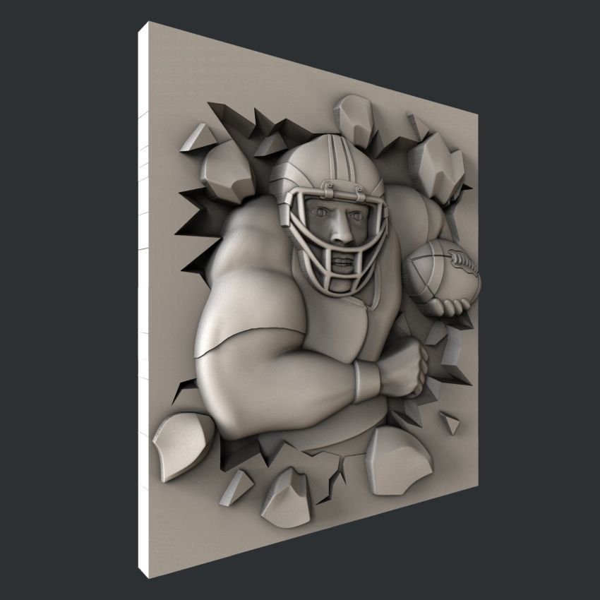 3d STL models for CNC or 3d printer american football 3D model 3D ...
