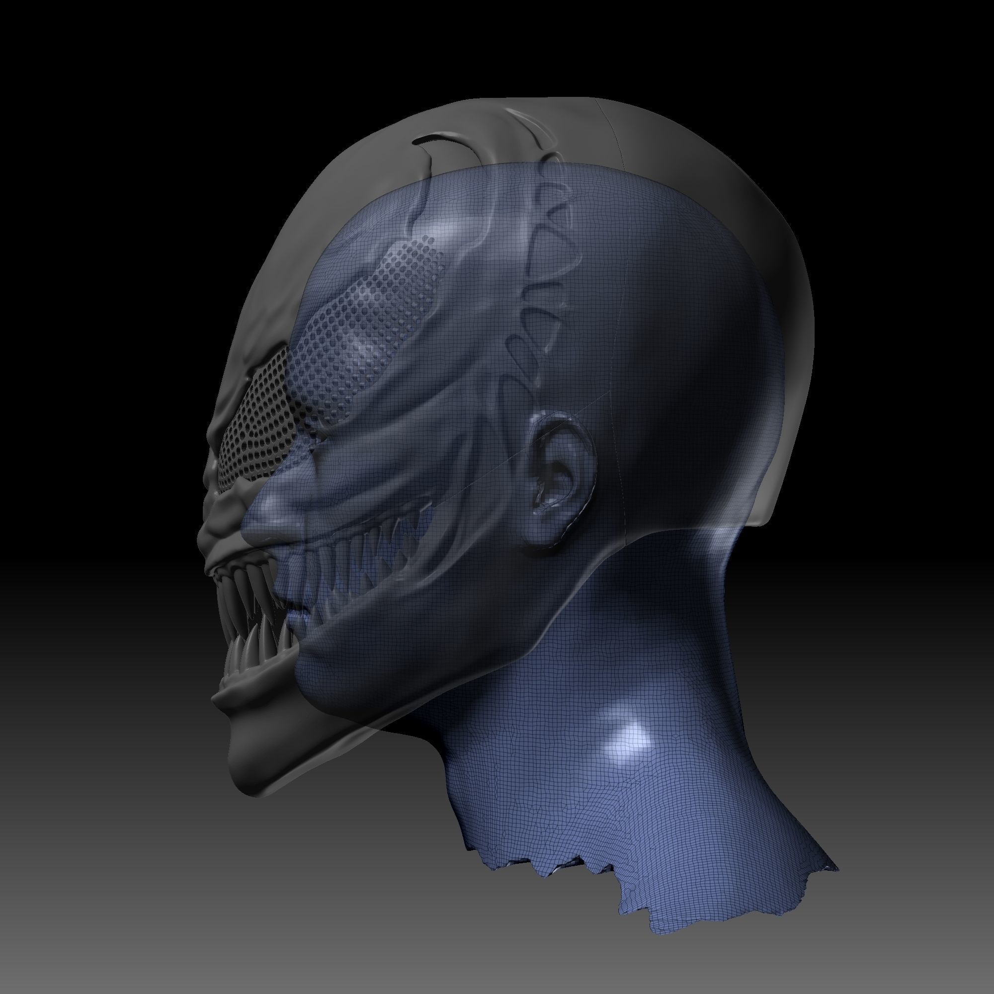 Venom Mask With Closed Mouth 3D Printable Model 3D model 3D printable ...