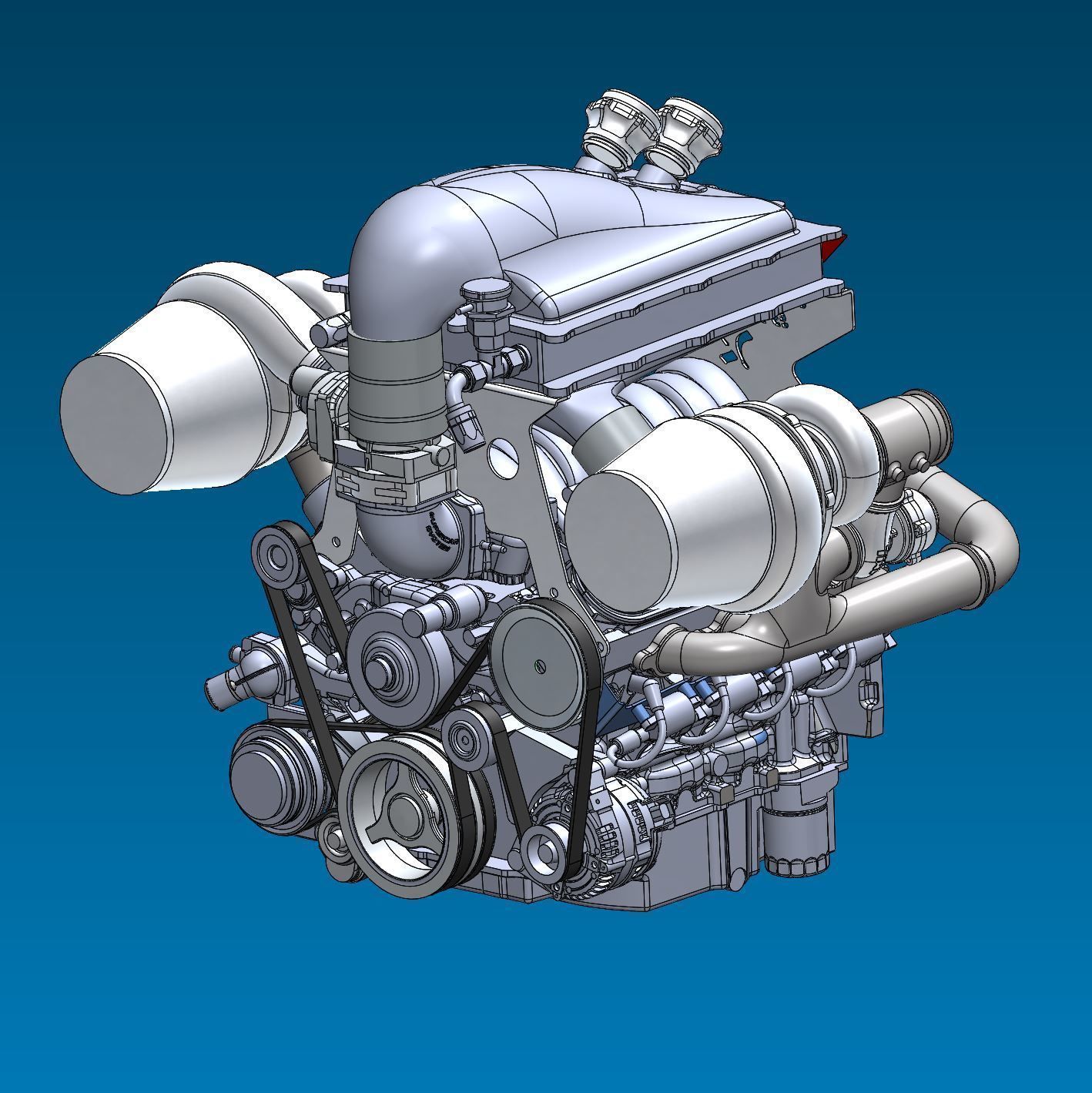 Supercar System Powertrain Assembly Stage 4 free 3D model | CGTrader