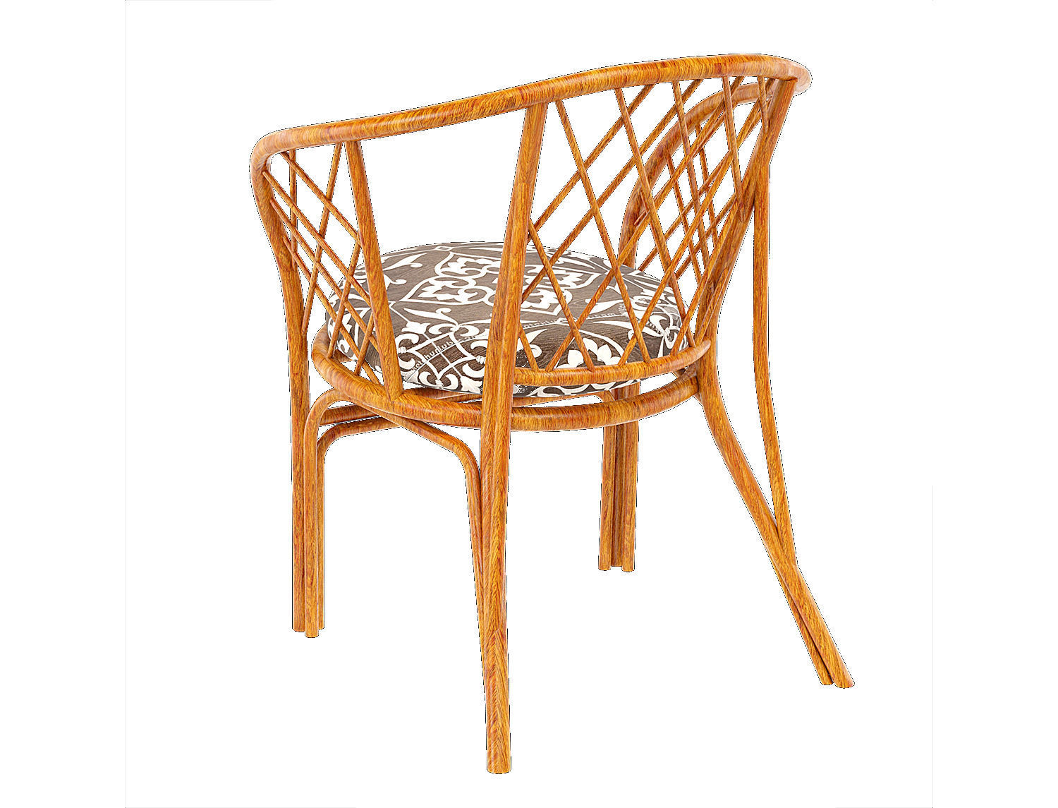 3D model Rotang Armchair Woven Rattan Pillow VR / AR / low-poly | CGTrader