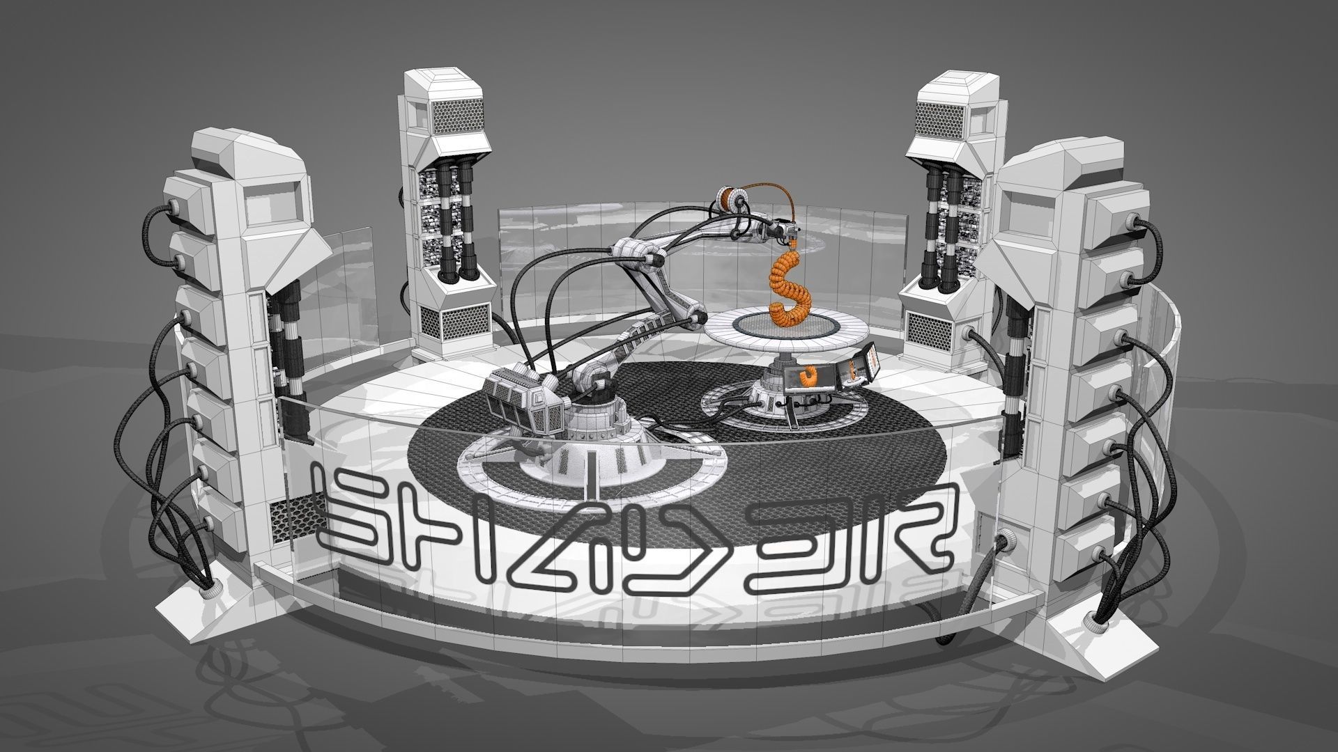 Shader the 3D printer 3D model animated rigged | CGTrader