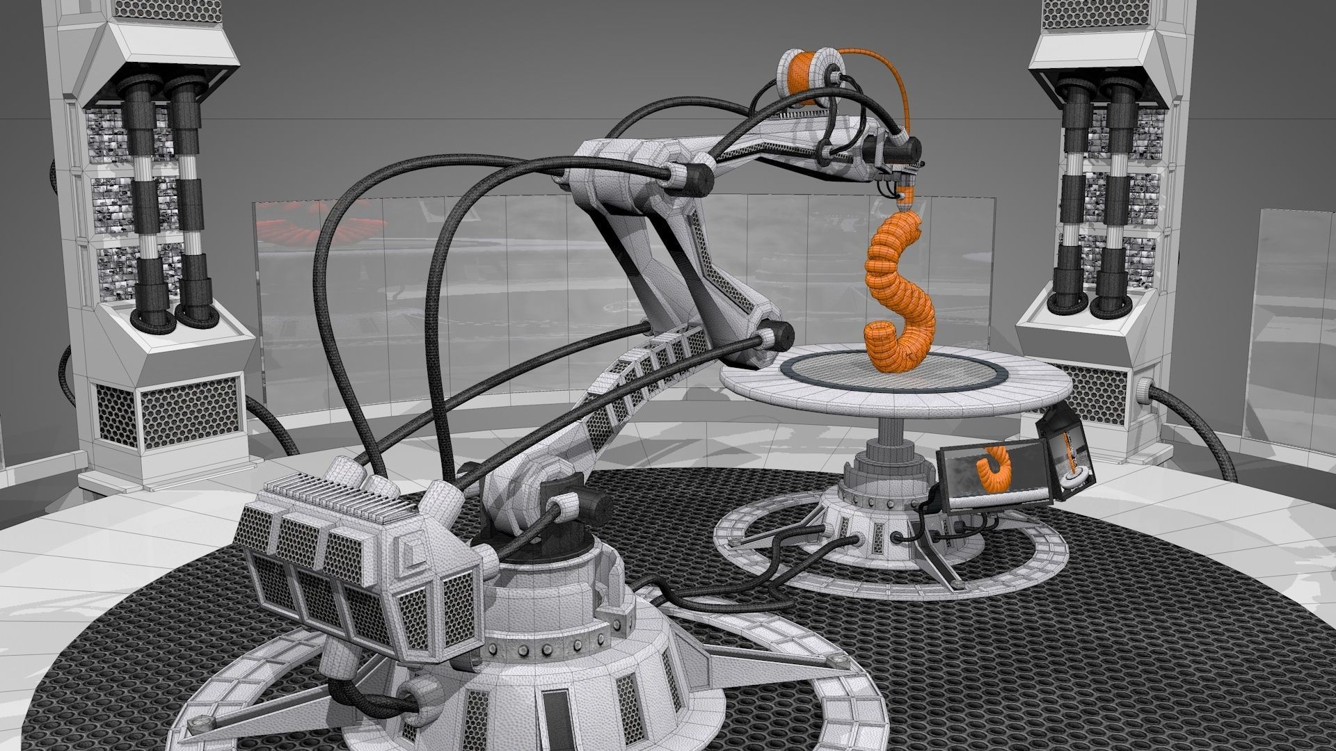 Shader the 3D printer 3D model animated rigged | CGTrader