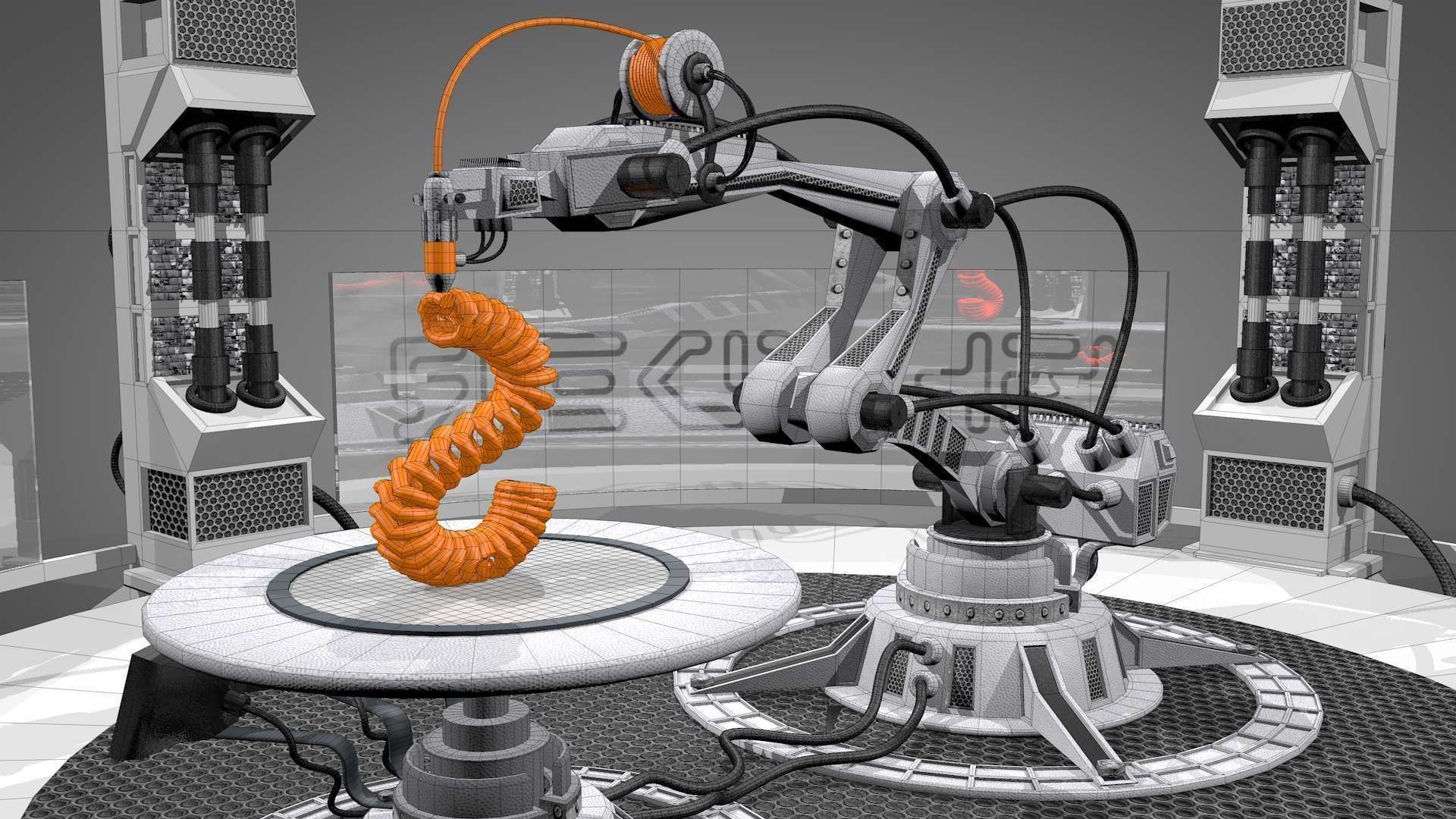 Shader the 3D printer 3D model animated rigged | CGTrader