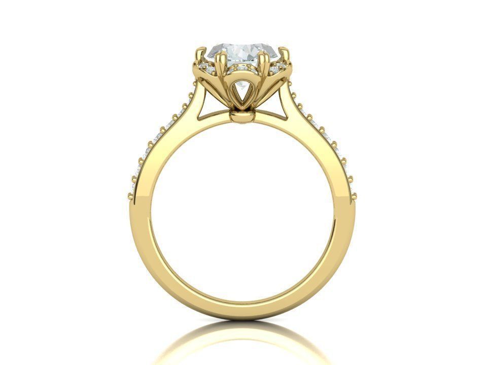 Paradise Design Spring ring with 7mm round stone N10320 3D model 3D ...