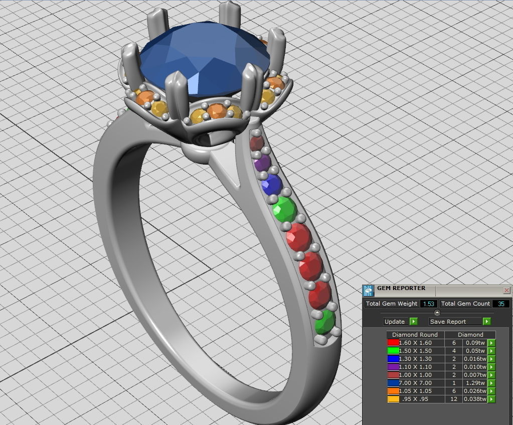 Paradise Design Spring ring with 7mm round stone N10320 3D model 3D ...