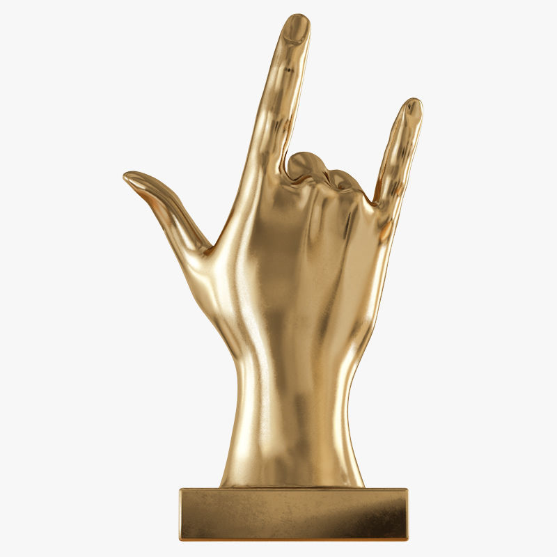 Figurine hand rock on table top 3D model | CGTrader