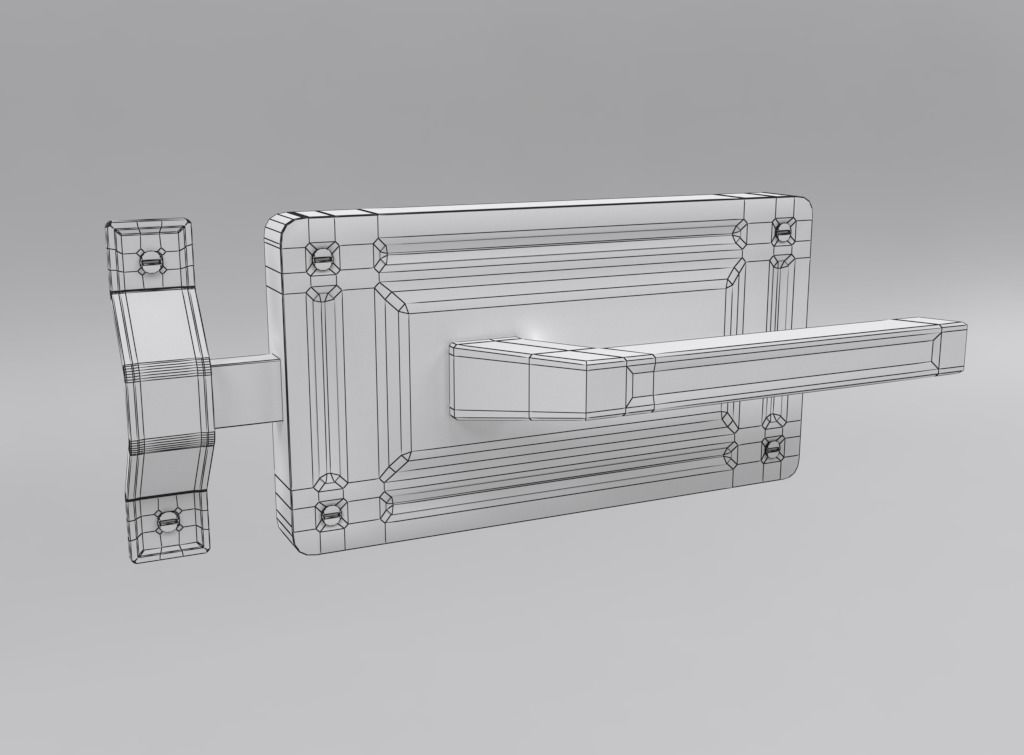 Steel door lock 3D model | CGTrader