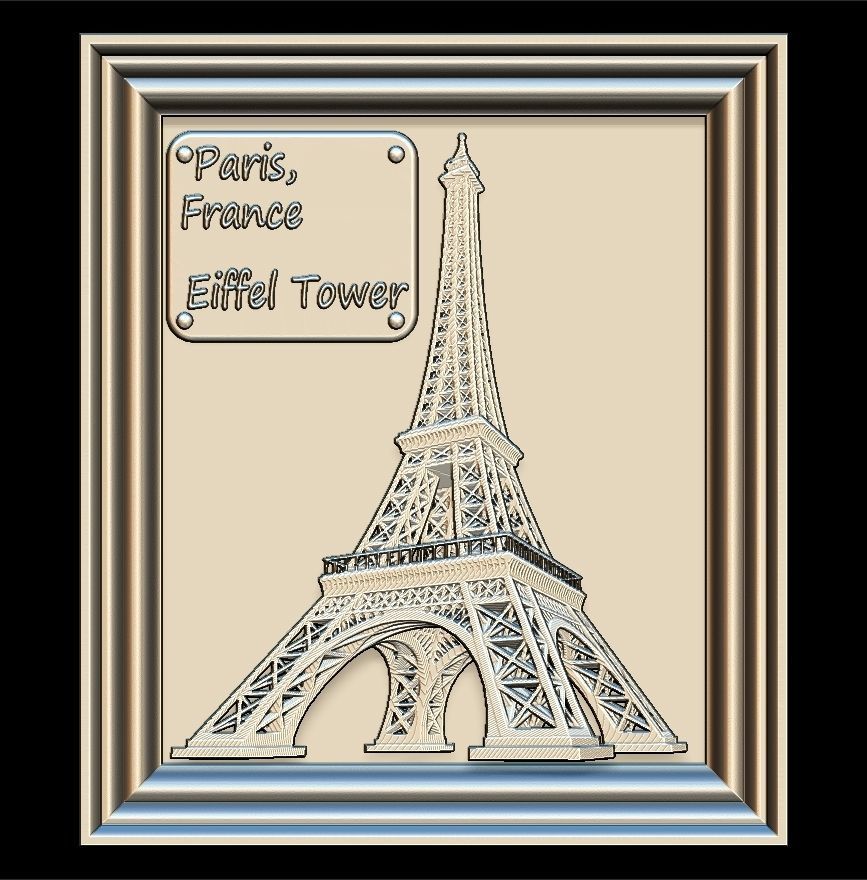 Eiffel Tower Panno STL File for CNC Relief engraving 3D model | CGTrader