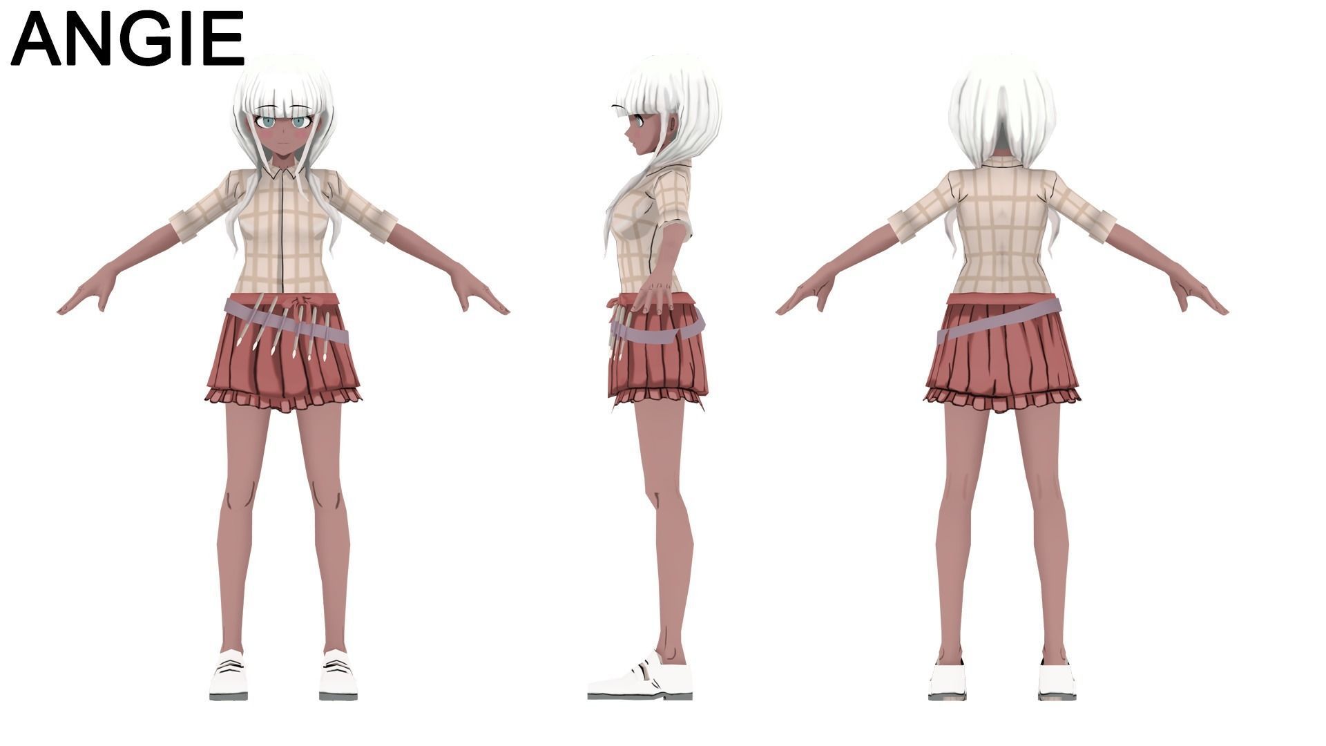3D model Angie Yonaga low poly VR / AR / low-poly rigged | CGTrader
