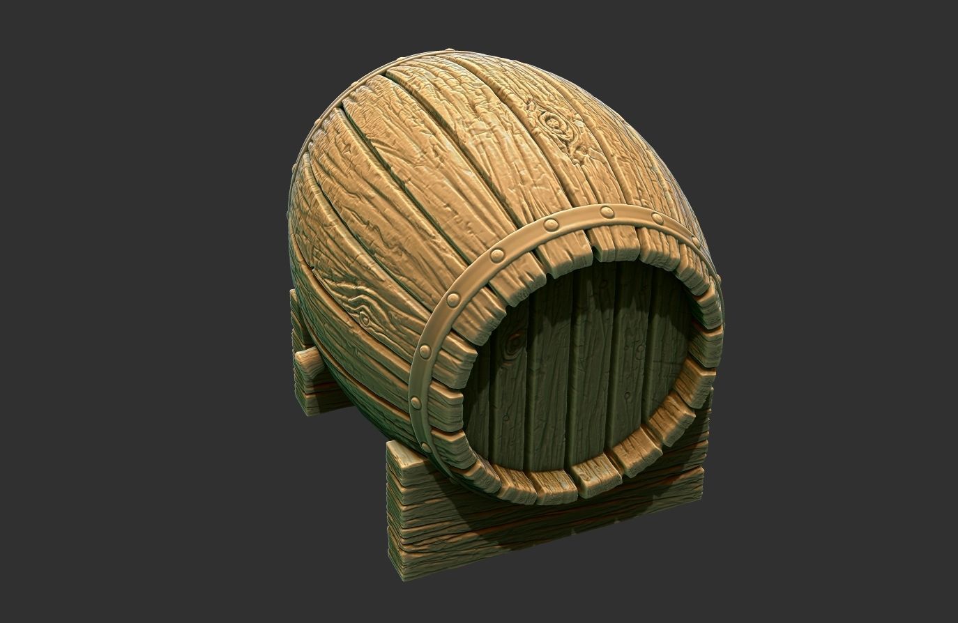 TTRPG Barrel and Stand Mini free 3D model 3D printable | CGTrader